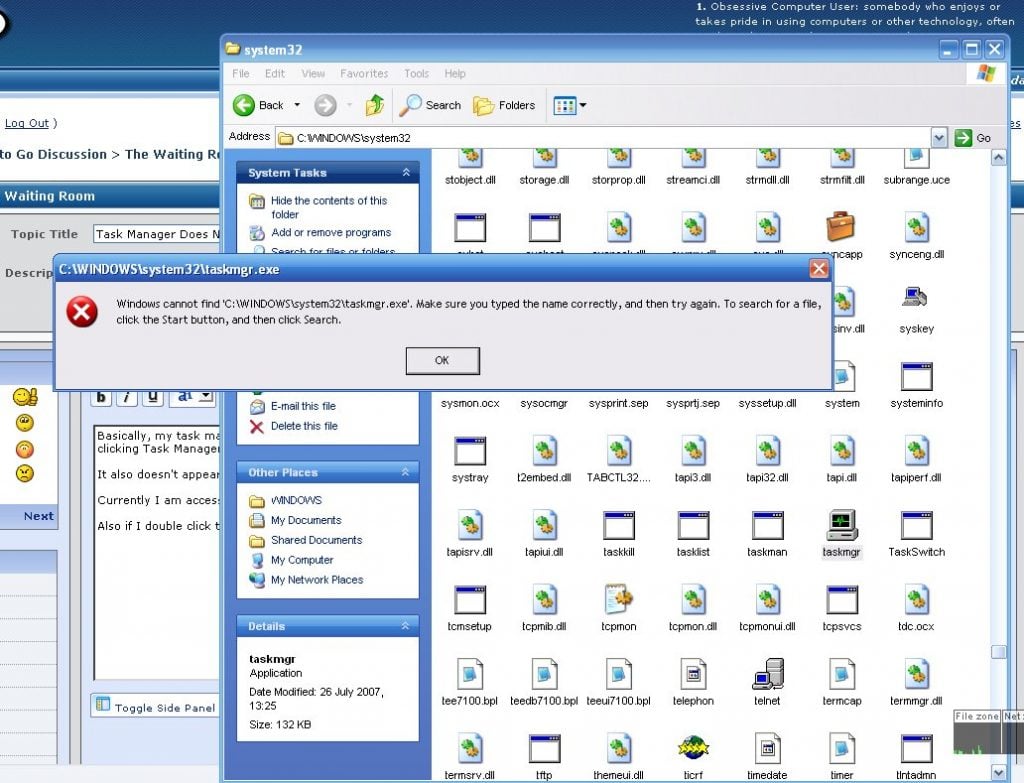 Taskmgr.exe Hatası Çözüm Yolu