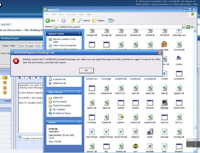 Taskmgr.exe Hatası Çözüm Yolu
